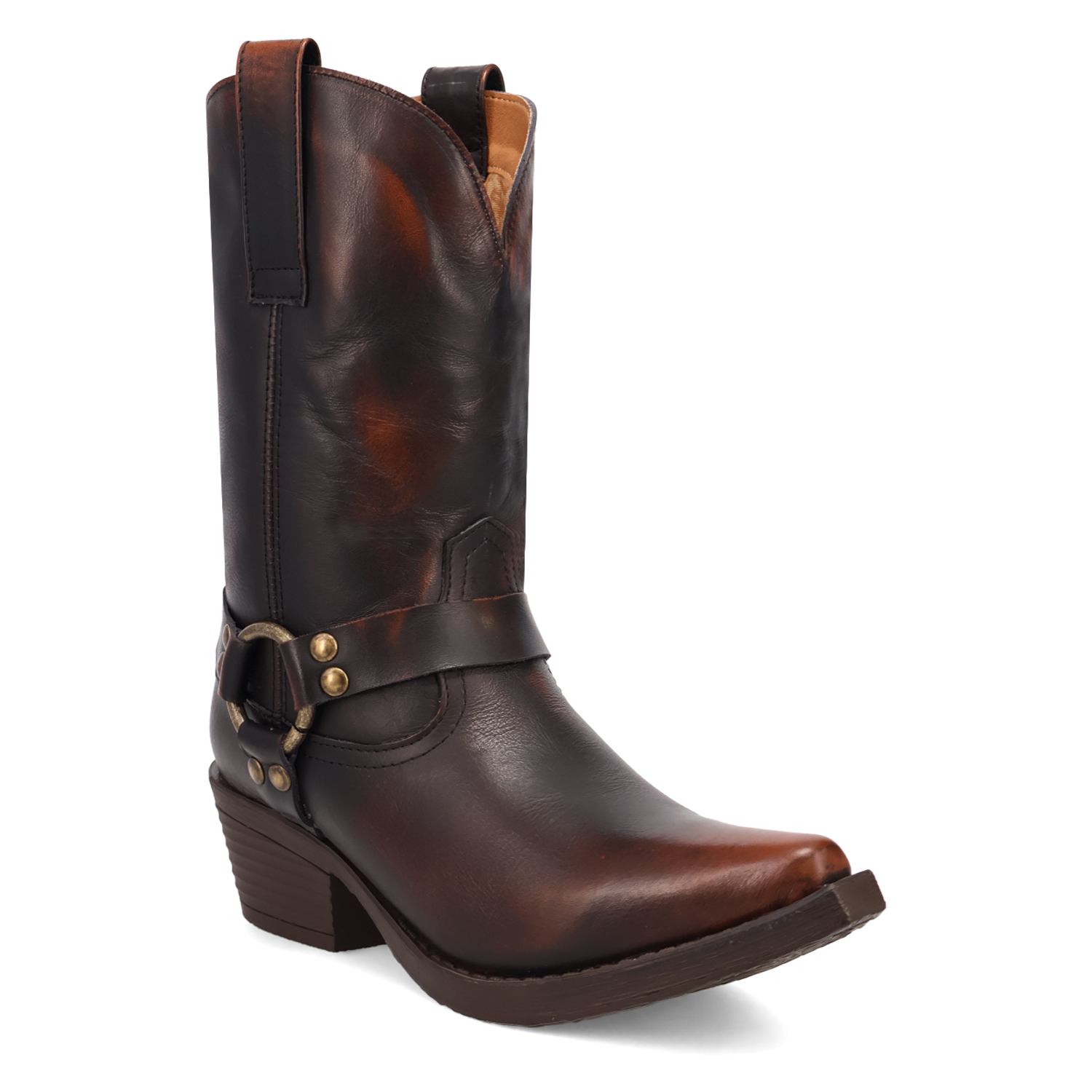 Dingo Brown/Brown Ride A Way Women's Snip Toe Leather Western Boots DI