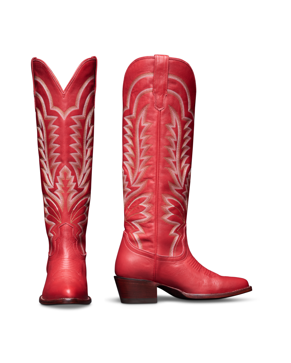 Tecovas Red The Abby Cowhide Women's Tall Western Boots