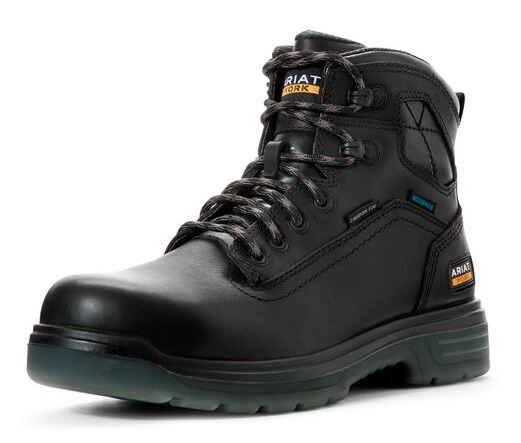 Ariat Black Turbo 6 Inch Waterproof Carbon Toe Mens Work Boots 1002733