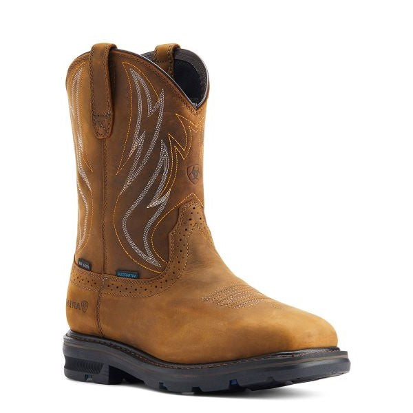 Ariat Distressed Brown Sierra Shock Shield Waterproof Steel Toe Men's