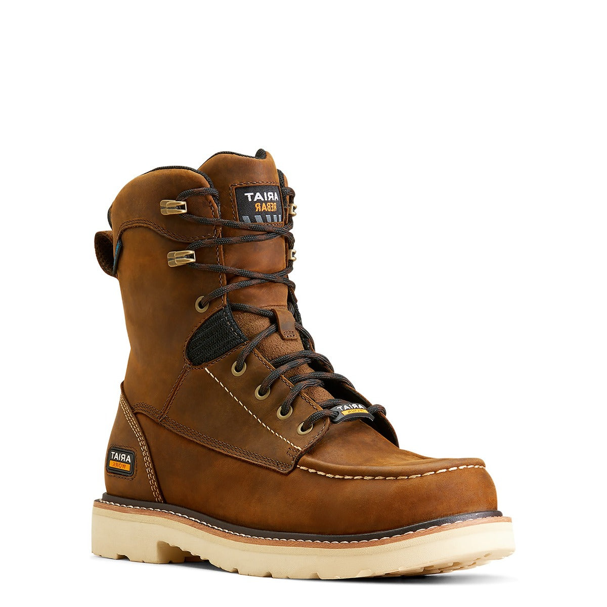 Ariat Distressed Brown Rebar Lift 8 inch Soft Toe Men's Waterproof Wor