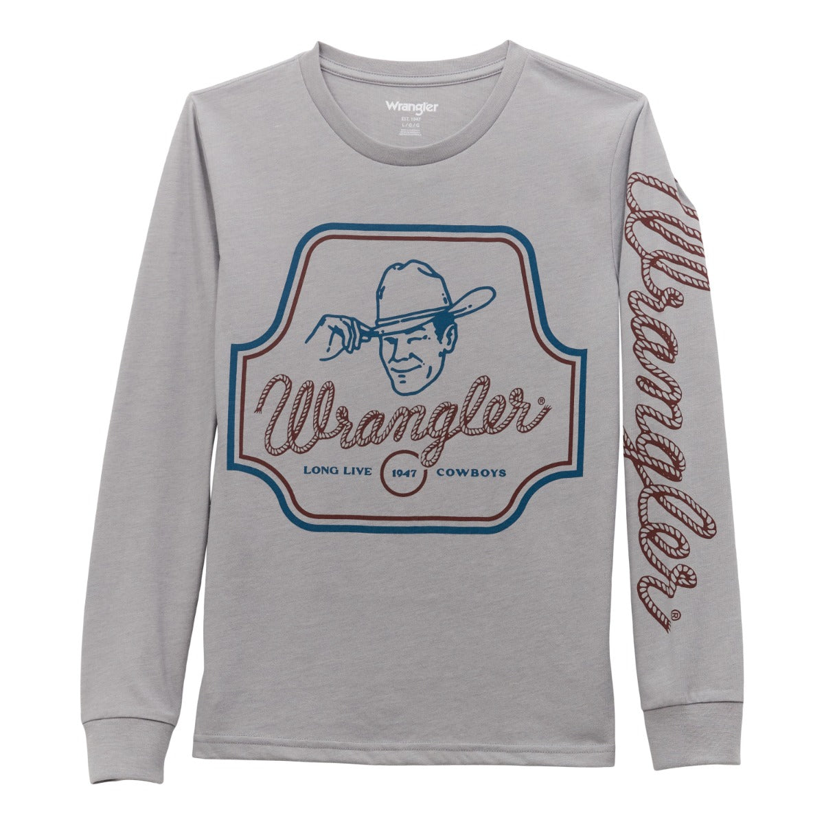 Wrangler Ultimate Gray Tip of the Hat Boy's Longsleeve T-Shirt 1123542
