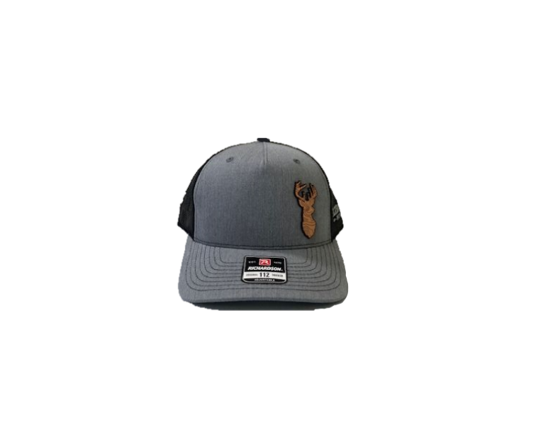 Richardson Grey and Black Original 112 Trucker Hat Topo Buck Patch 112