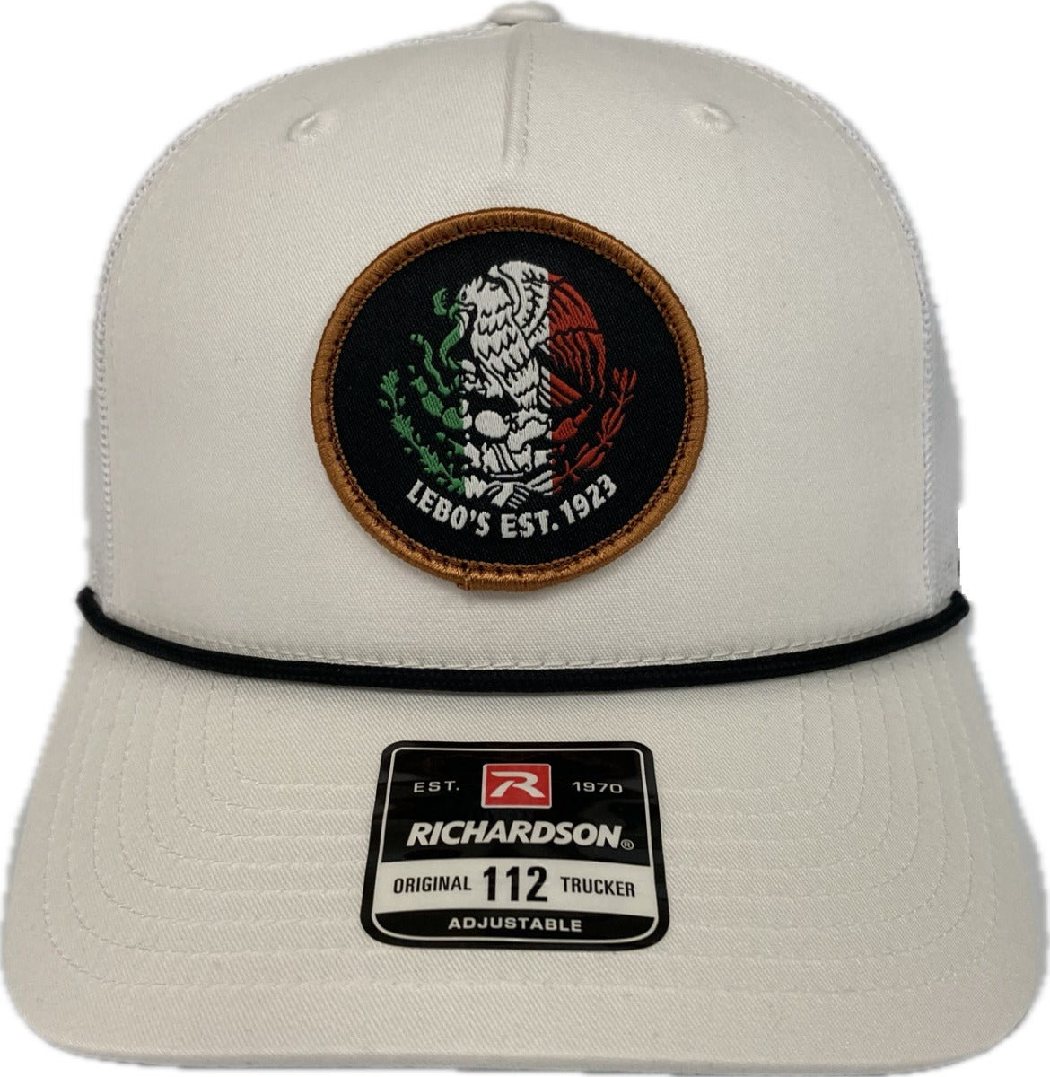 Lebo's White Mexican Flag Patch Hat 112FPRWWB-MEX