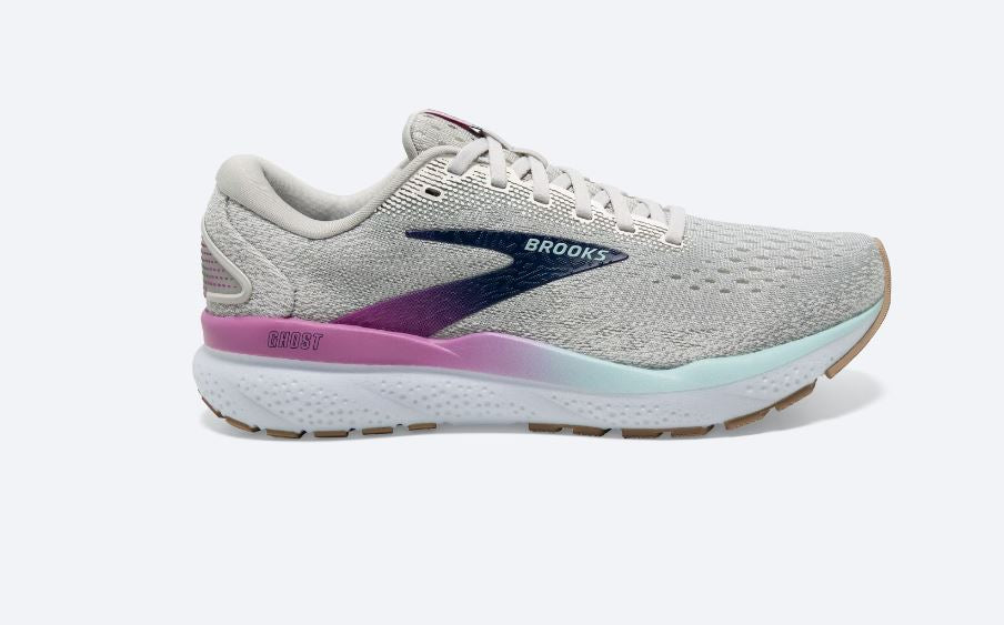 Brooks White/Grey/Estate Blue Ghost 16 Women's Road Running Shoes 1204