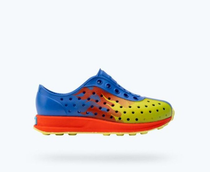 Native UV Blue/FireRed/Chartreuse Flame/Celery Speckle Rubber Youth Ro