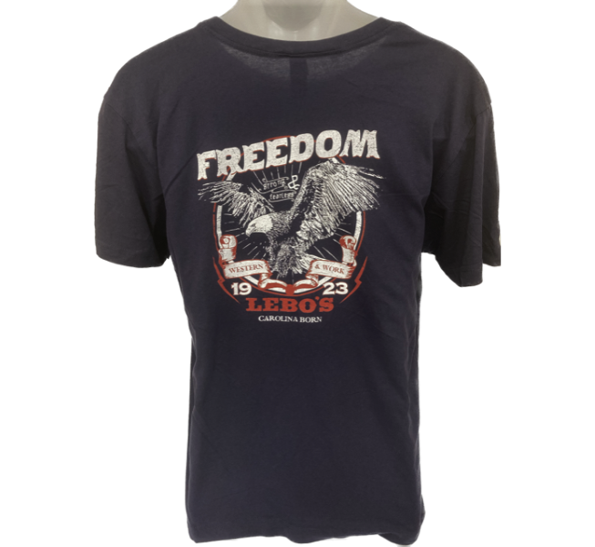 Carolina Cowboy Navy Freedom Eagle Lebo's Unisex T-Shirt 1365-NVY