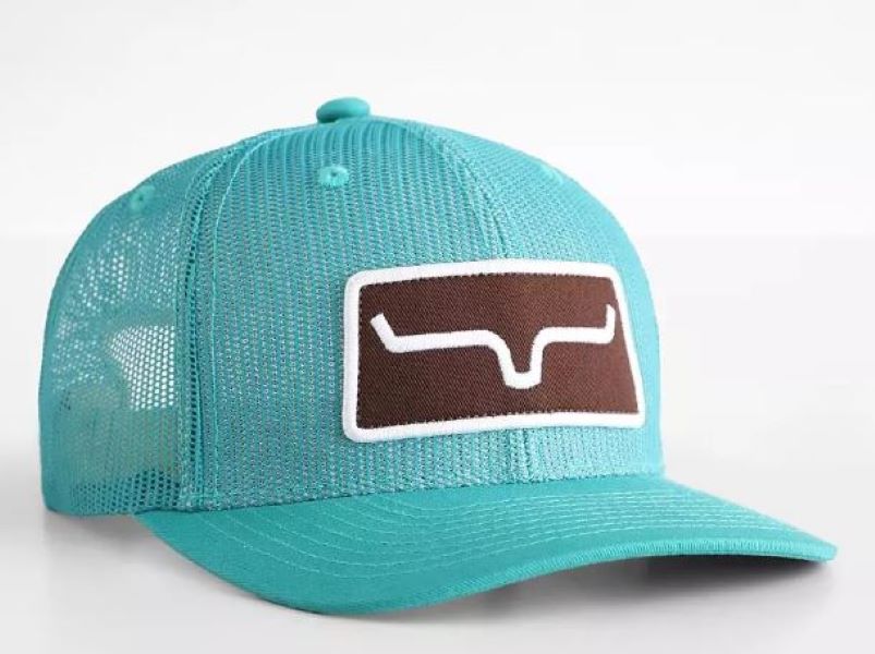 Kimes Ranch Teal with Brown Patch All Mesh Trucker Hat 16102351