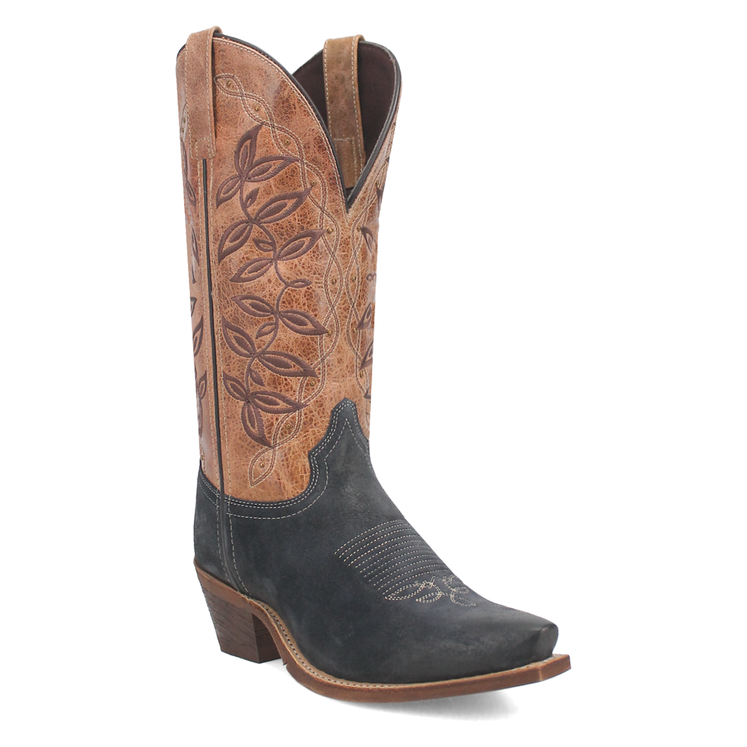 Laredo Navy/Tan Kama Womens's Leather Western Boots 20009