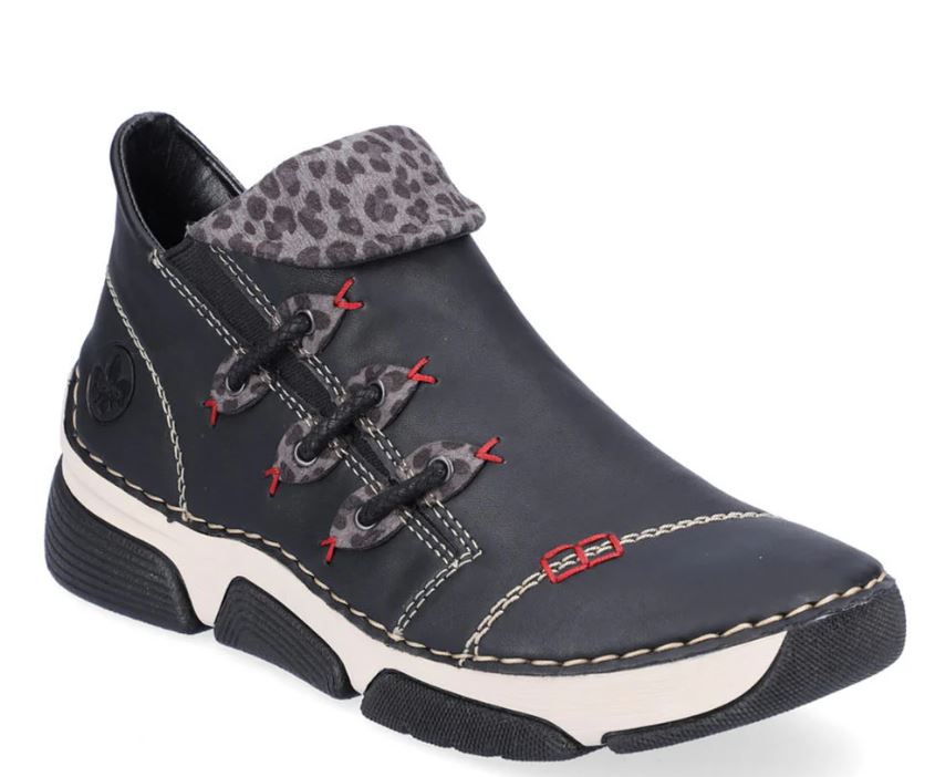 Rieker Schwartz Navy Angela 83 Women's Sneaker Booties 45983-00