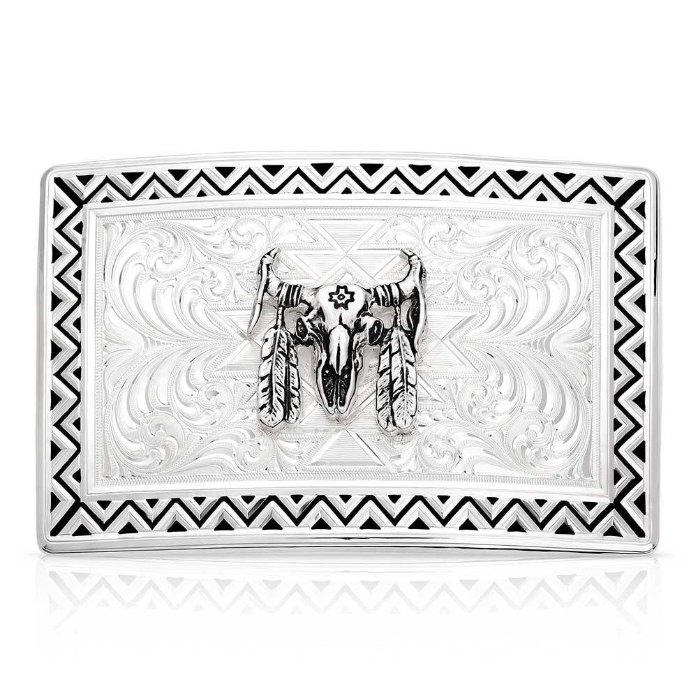 Montana Silversmiths Four Winds buckle with Buffalo Skull 54210-447M