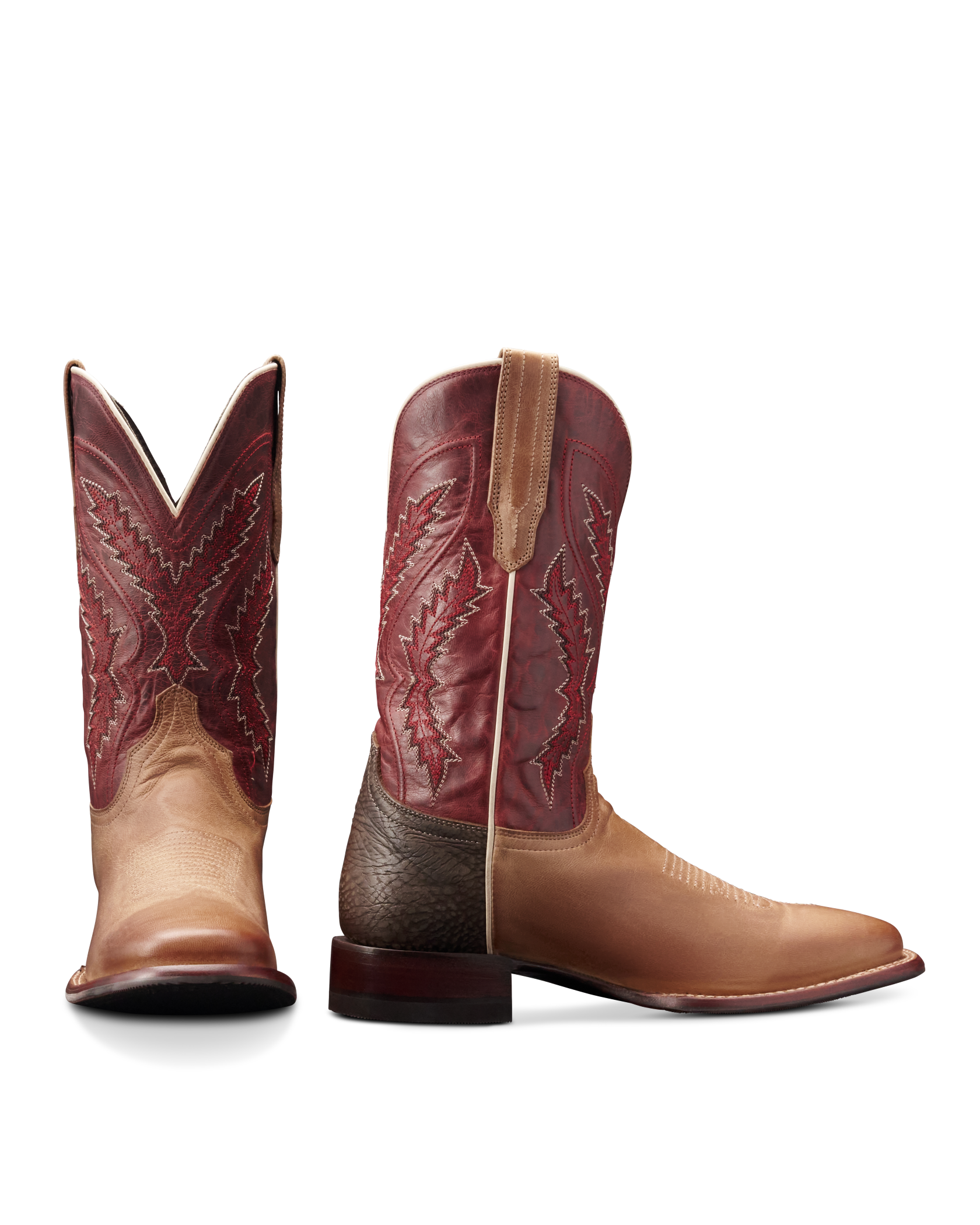 Tecovas Oat/Red The Doc Frontier Men's Broad Square Toe Cowboy Boots M