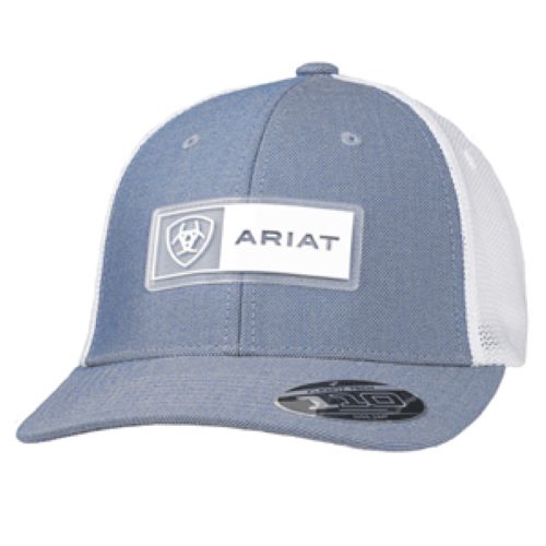 Ariat Light Blue FlexFit 110 Men's Cap with Rubber Logo Patch A3000153