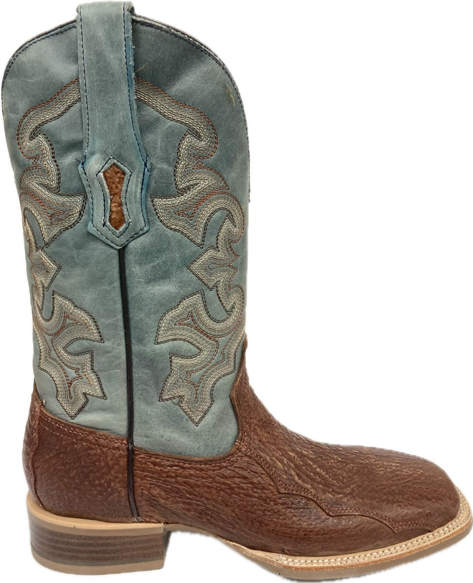 Corral Honey Blue/Brown Men's Wide Square Toe Shark Western Boots A442