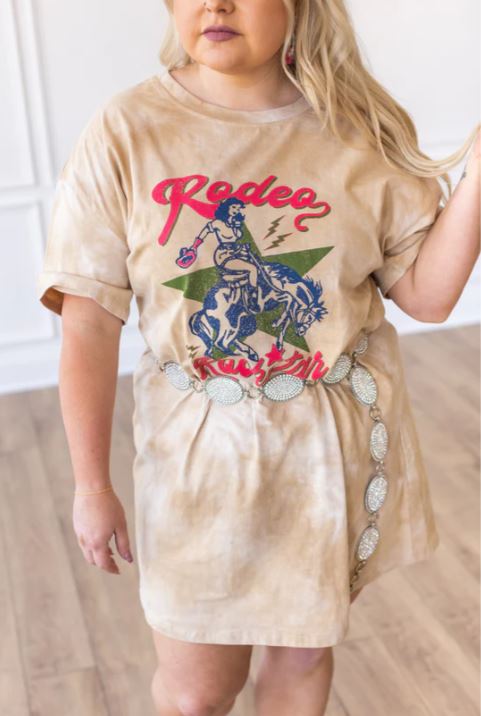 Ashlyn Rose Oval Iridescent Crystal Concho Link Women's Curvy size Bel