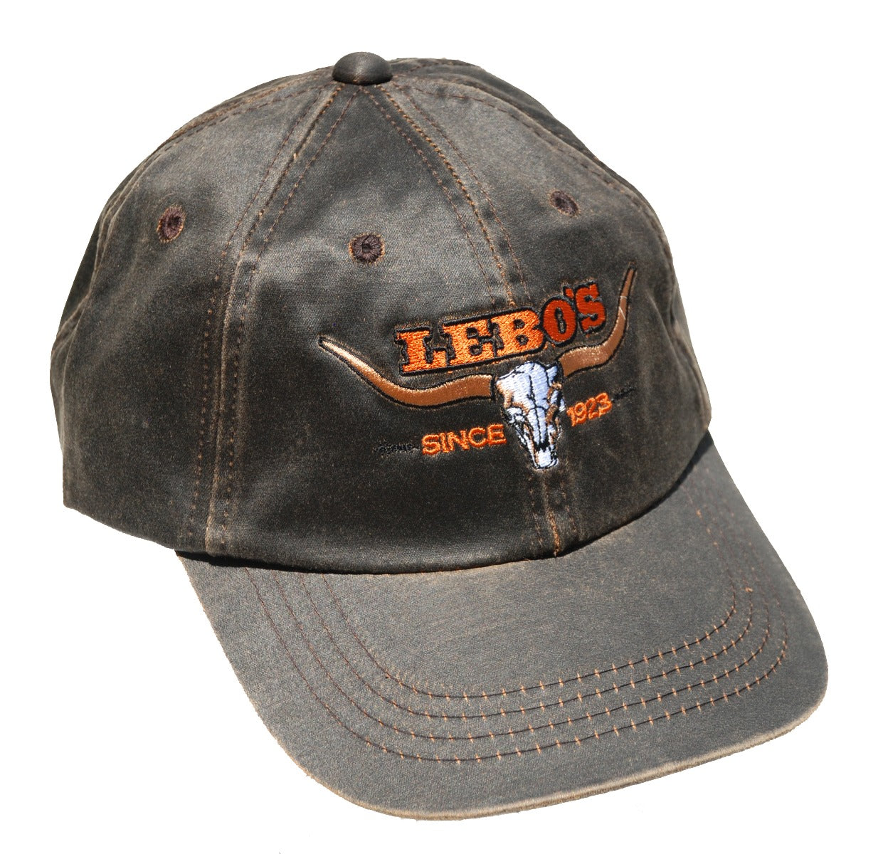 Lebos Brown Ballcap with Longhorn BC210-BRN