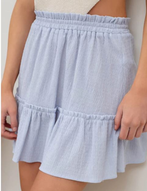 Blu Pepper Blue Ruffle Mini Skirt CR1599