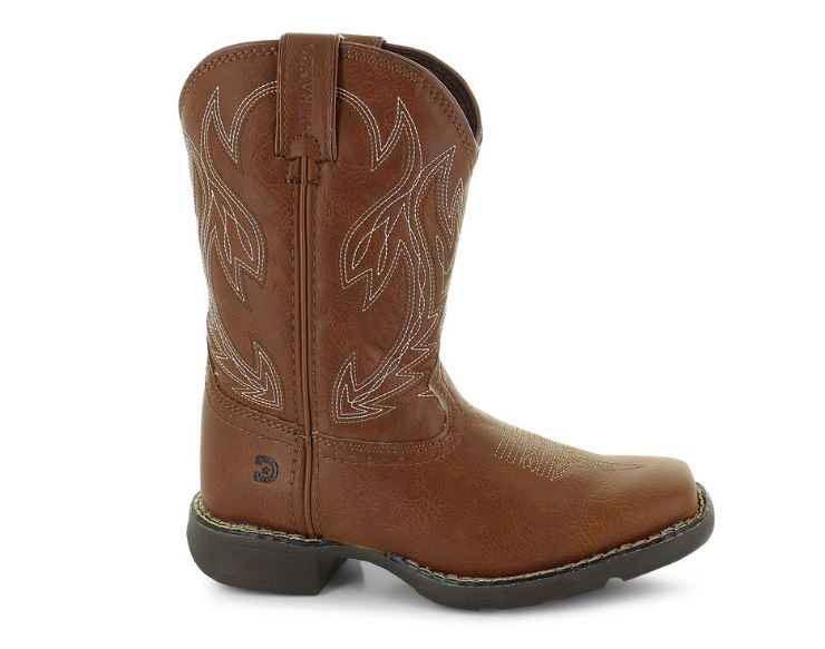 Durango Brown Lil' Rebel Rodeo Kids 8 inch Wide Square Toe Western Boo