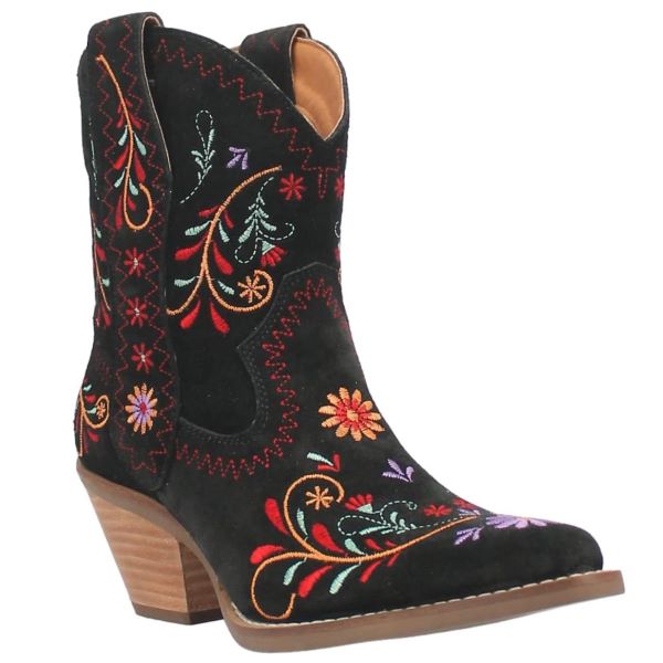 Dingo Black Sugar Bug 8 inch Women's Snip Toe Boots DI179-BLACK