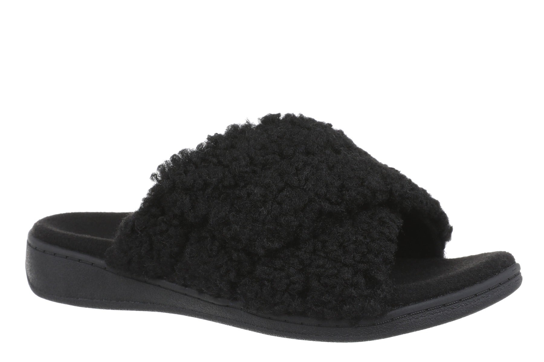 Vionic Black Shearling Relax II Women's Slippers J0895F1001-001
