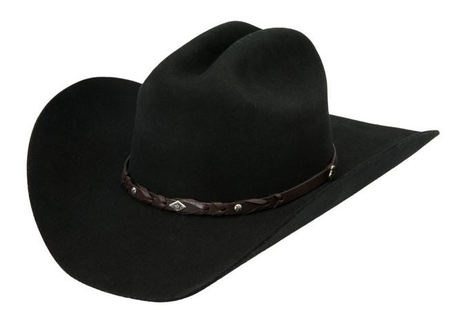 Justin 2X Lonestar Black Wool Cowboy Hat JF-0242LNST