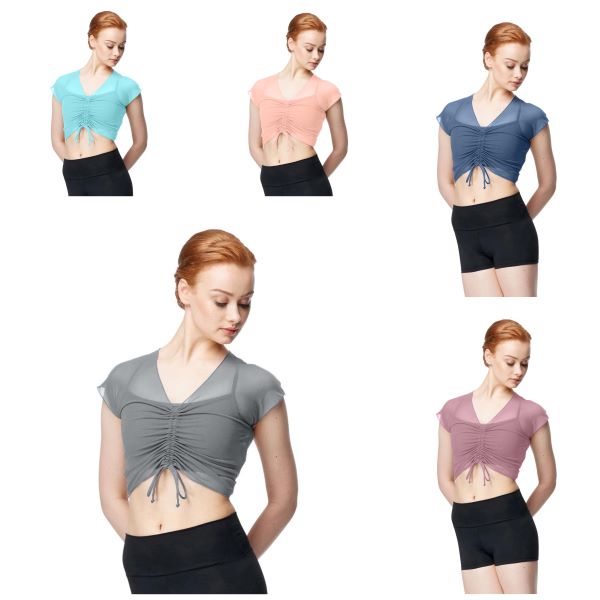 Lulli Mesh Cap Sleeve Top Floretta LUB387 *More Colors Available