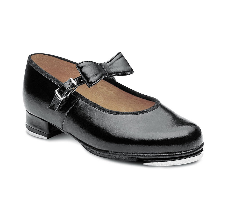 Bloch Merry Jane Girls Tap Shoes With Removable Bow Synthetic Leather