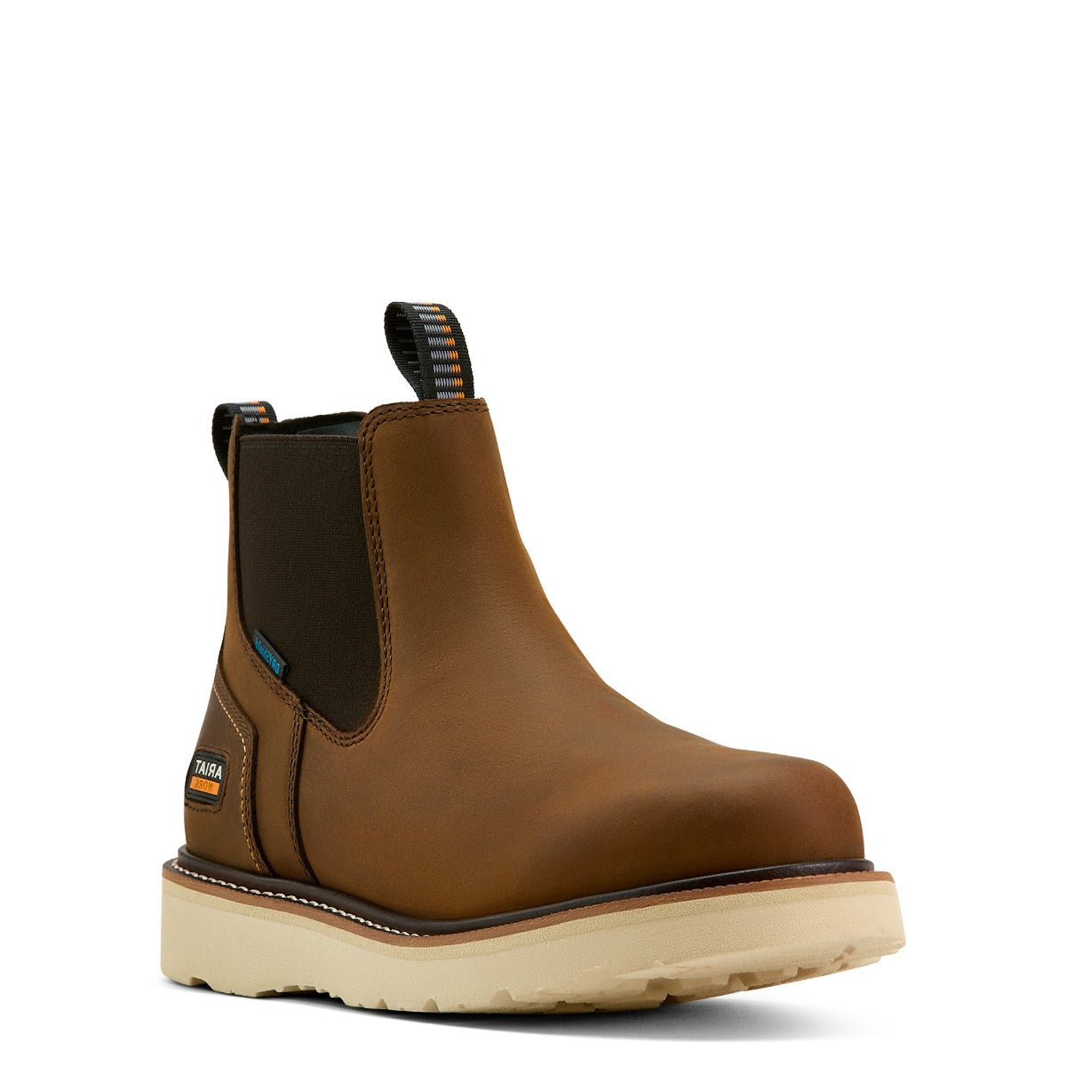 Ariat Distressed Brown Rebar Wedge Men's Soft Round Toe Chelsea Waterp