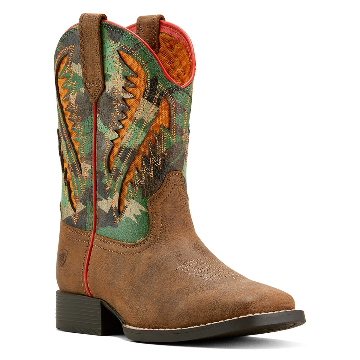 Ariat Toast Tan Youth Quickdraw VentTEK 8 inch Wide Square Toe Western