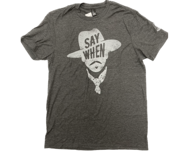 Mason Jar Charcoal Say When Unisex Graphic Tee Shirt SAYWHEN-CHAR