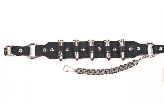 Almax Black Strap with Silver Bullets on Almax Boot Bracelets SILVERBU